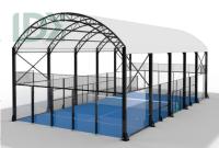 China High Stability Covered Padel Court with Roof - 20x10m Dimensions, Level-13 Typhoon Resistance, Galvanized Steel Frame for sale