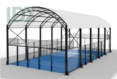 China High Stability Covered Padel Court with Roof - 20x10m Dimensions, Level-13 Typhoon Resistance, Galvanized Steel Frame for sale
