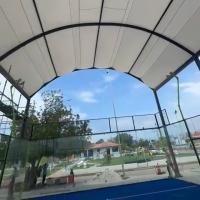 China Tempered Glass Padel Tennis Court 20m x 10m 12mm Thick 360 Degree Panoramic Surroundings for sale