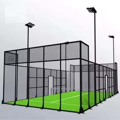 China Classic Panoramic Padel Court 20x10m with 12mm Tempered Glass and Steel Mesh for sale