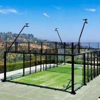 China Classic Panoramic Padel Court 20x10m with 12mm Tempered Glass and Steel Mesh for sale