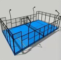 China Classic Panoramic Padel Court 20x10m with 12mm Tempered Glass and Steel Mesh for sale