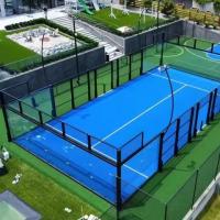 China 10x20m 12mm Tempered Glass Padel Court Indoor Outdoor for Professional Competition for sale