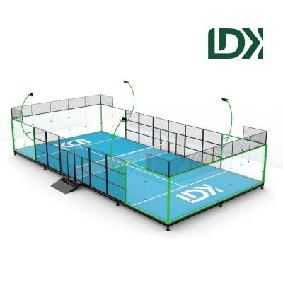 China LDK2001S-E Roofed Padel Court with 12mm Tempered Glass & 4.0mm Steel Mesh - Custom 20x10m Outdoor Indoor Sports Facility for sale