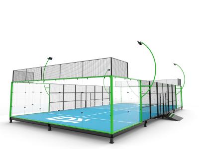 China LDK Sports Portable Padel Court with 12mm Tempered Glass & 4.0mm Steel Mesh - Custom 20x10m Size for Indoor Outdoor Use for sale