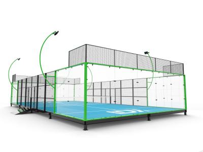 China Portable Padel Court 20m x 10m Custom Size Indoor Outdoor with Tempered Glass Walls for sale