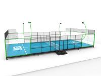 China Customized Size Padel Court 20x10m Portable Indoor Outdoor Panoramic Design with Base for sale