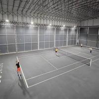 China Customized Hot Dip Galvanized Padel Court Cover Canopy 10m x 20m Outdoor Panoramic for sale