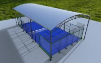China Electric Retractable Padel Tennis Court 10m x 20m Storm Resistant Outdoor Canopy for sale