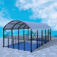 China Custom Hot Dip Galvanized Padel Court Cover Canopy Stormproof 10m x 20m for sale