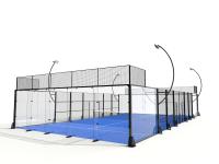 China Wind Pressure Resistant Glass Ribbed Panel Padel Court 20m x 10m Customizable for sale