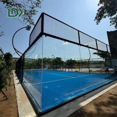China Wind Pressure Resistant Glass Ribbed Panel Padel Court 20m x 10m CE Certified for sale