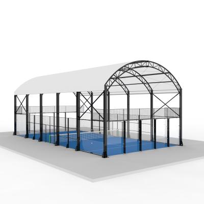 China High-Strength Padel Court with Roof Tempered Glass Panels 20m x 10m for sale