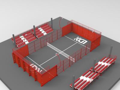 China Padel Court 20m x 10m with Spectator Seating and LED Lighting System for Sports Venues for sale