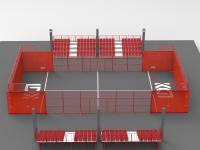 China Outdoor Padel Court 20m x 10m with 12mm Tempered Glass and Spectator Seating for sale
