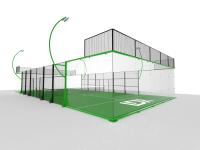 China Panoramic Padel Court 20m x 10m Outdoor with 12mm Tempered Glass for Sports Clubs for sale