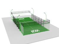 China Panoramic Padel Court 20m x 10m Outdoor with 12mm Tempered Glass for Sports Clubs for sale