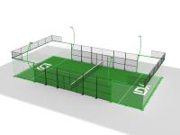 China Panoramic Padel Court 20m x 10m Outdoor with 12mm Tempered Glass for Sports Clubs for sale