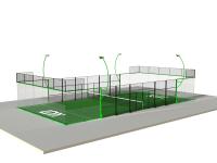 China Panoramic Padel Court 20m x 10m Outdoor with 12mm Tempered Glass for Sports Clubs for sale