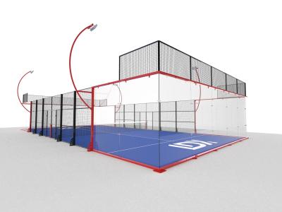 China LKD 20x10m Heavy Duty Padel Court 12mm Tempered Glass Wall for Club for sale