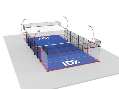 China Factory Direct Padel Court 20m x 10m with 12mm Tempered Glass and LED Lighting for sale
