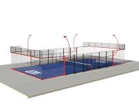 China Custom Size Padel Court 20m x 10m with 12mm Tempered Glass and Steel Frame for sale