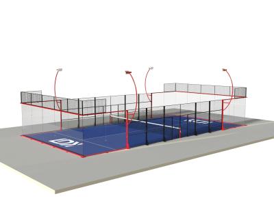 China Custom Size Padel Court 20m x 10m with 12mm Tempered Glass and Steel Frame for sale