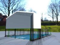 China Retractable Padel Court Roof System 10m x 20m Stormproof Weatherproof Canopy for sale