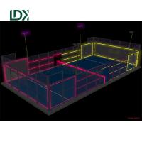 China Factory Direct Padel Court 20m x 10m with 12mm Tempered Glass and LED Light Strip for sale