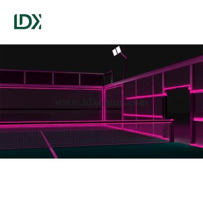 China Panoramic Padel Court with LED Light System for Night Play for sale
