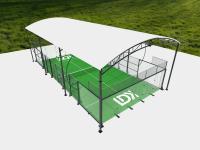 China All-Weather Padel Court Roof System 20m x 10m Outdoor Club Courts for sale