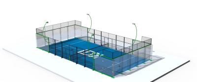 China Professional 360° Glass Padel Court 20m x 10m 12mm Tempered Steel Mesh for Sports Center for sale