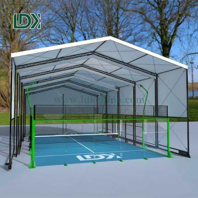 China Custom Design Padel Court Roof Anti-Corrosion Steel Frame 20m x 10m for sale