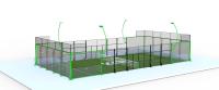 China Commercial Panoramic Padel Court 20m x 10m Tempered Glass System for sale