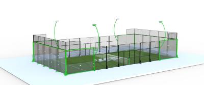 China Professional Panoramic Padel Tennis Court 20m x 10m Tempered Glass 12mm China Manufacturer for sale