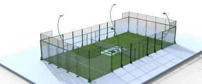 China Commercial Panoramic Padel Court 20m x 10m Tempered Glass System for sale
