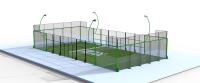 China Commercial Panoramic Padel Court 20m x 10m Tempered Glass System for sale