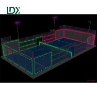 China Elite Glow in the Dark Padel Court 20m x 10m with LED Lighting System for sale