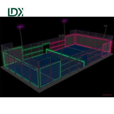 China Elite Glow in the Dark Padel Court 20m x 10m with LED Lighting System for sale