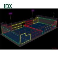 China Panoramic Outdoor Padel Court with LED Lighting 20m x 10m Customizable for sale