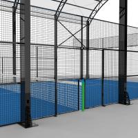 China Hybrid Covered Padel Tennis Court 20x10m Galvanized Steel Frame PVC Roof for sale