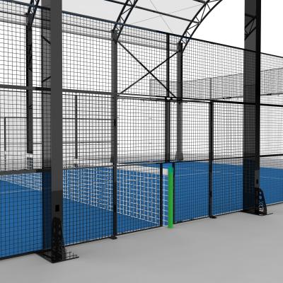 China Hybrid Covered Padel Tennis Court 20x10m Galvanized Steel Frame PVC Roof for sale