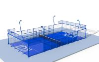 China Glass Padel Court 20m x 10m with 12mm Tempered Glass Panoramic View for sale