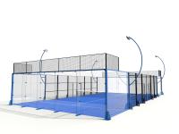 China Panoramic Glass Padel Court 20m x 10m with 12mm Tempered Glass for Clubs for sale