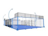 China Panoramic Glass Padel Court 20m x 10m with 12mm Tempered Glass for Clubs for sale