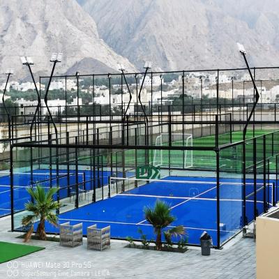 China Panoramic Padel Court 12mm Tempered Glass WPT Standard Direct Factory for sale