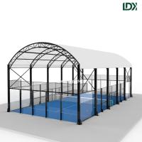 China Covered Padel Court 20m x 10m with 12mm Tempered Glass for Commercial Clubs for sale