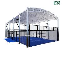 China Panoramic Glass Padel Court with Roof 20m x 10m CE Certified Professional Facility for sale