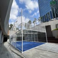 China Panoramic Glass Padel Court with Roof 20m x 10m CE Certified Professional Facility for sale