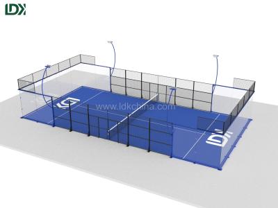 China Wholesale Galvanized Steel Padel Tennis Court 20m x 10m Turnkey Kit with 12mm Tempered Glass for sale